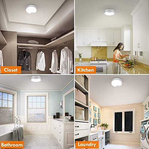 Motion Sensor Ceiling Light Battery Operated Light Fixture 120 Led ...