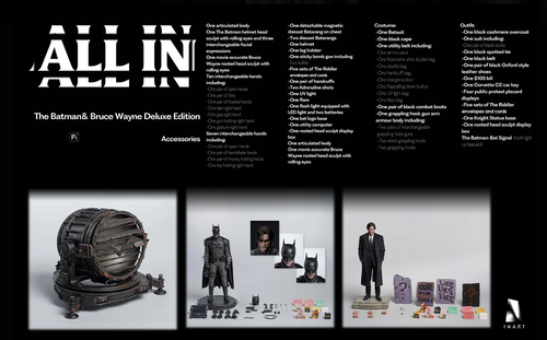 INART THE BATMAN＆ BRUCE WAYNE DELUXE BATSIGNAL VERSION 1/6 FIGURE ...