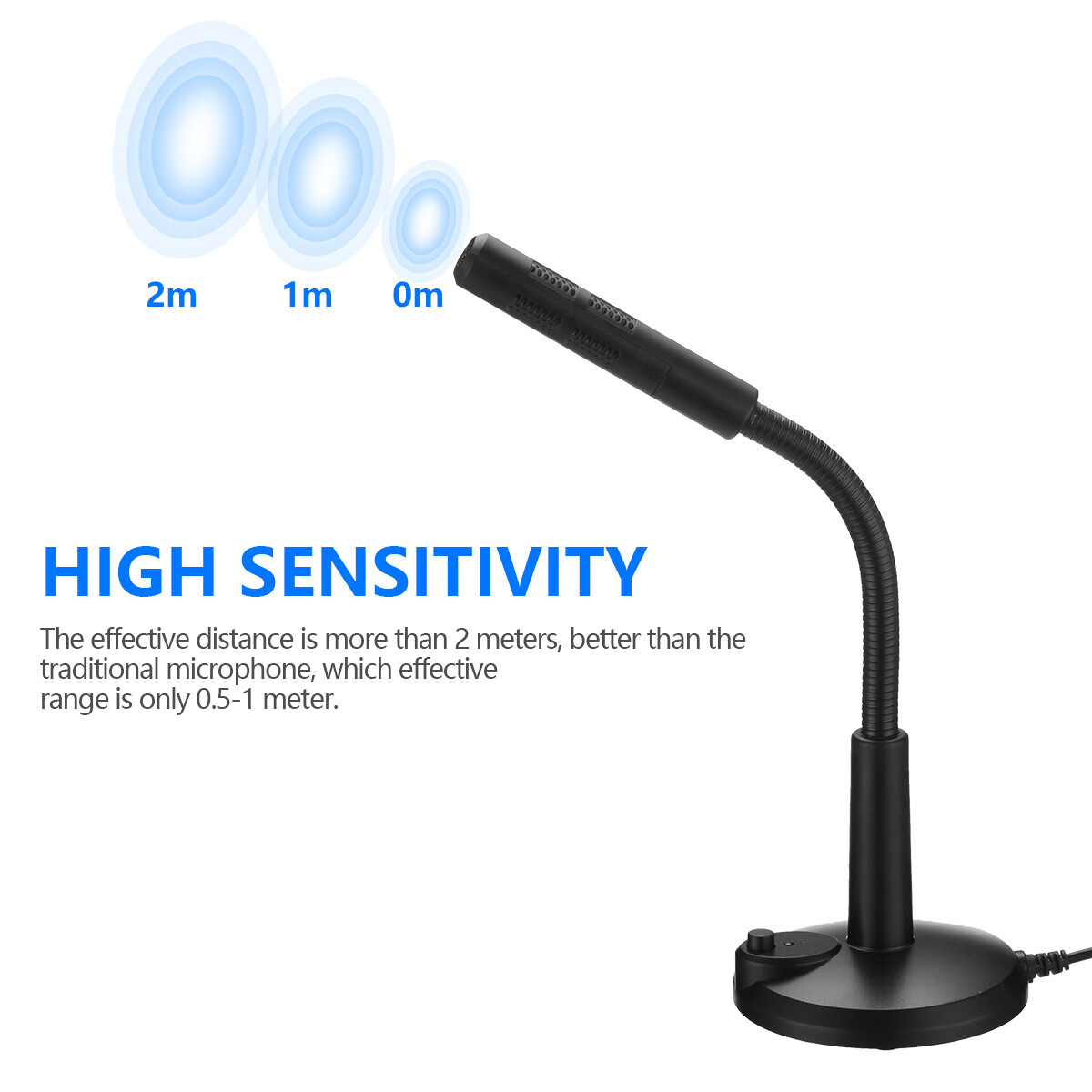 USB Computer Mini Condenser Microphone Stand Recording Mic For PC ...