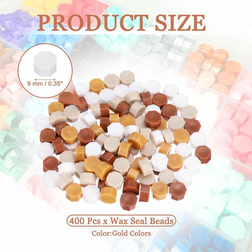 4Pcs Wax Seal Beads Hexagon Sealing Beads Kit Gold Colors | eBay