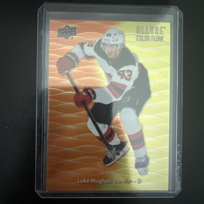2023-24 Upper Deck Allure Color Flow Luke Hughes #CF-28 Orange Yellow ...