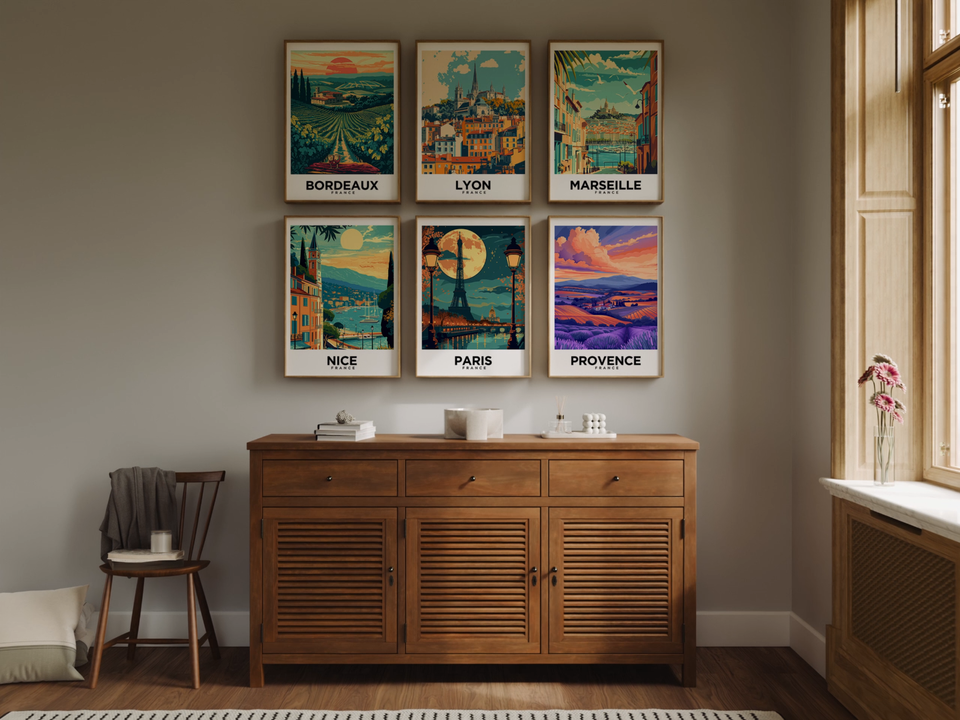 Nice France Vintage Style Travel Poster - French Cities | Collectible ...