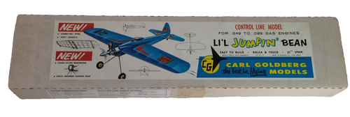 CARL GOLDBERG 21" Li'l Jumpin BEAN Airplane Model Kit Control Line RARE ...