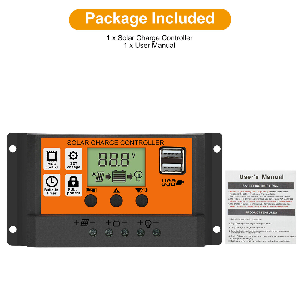 100A MPPT Solar Panel Regulator Charge Controller Auto Focus Tracking ...