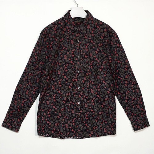 Authentic LOUIS VUITTON Flower Pattern Shirt Long Sleeve Logo Button ...