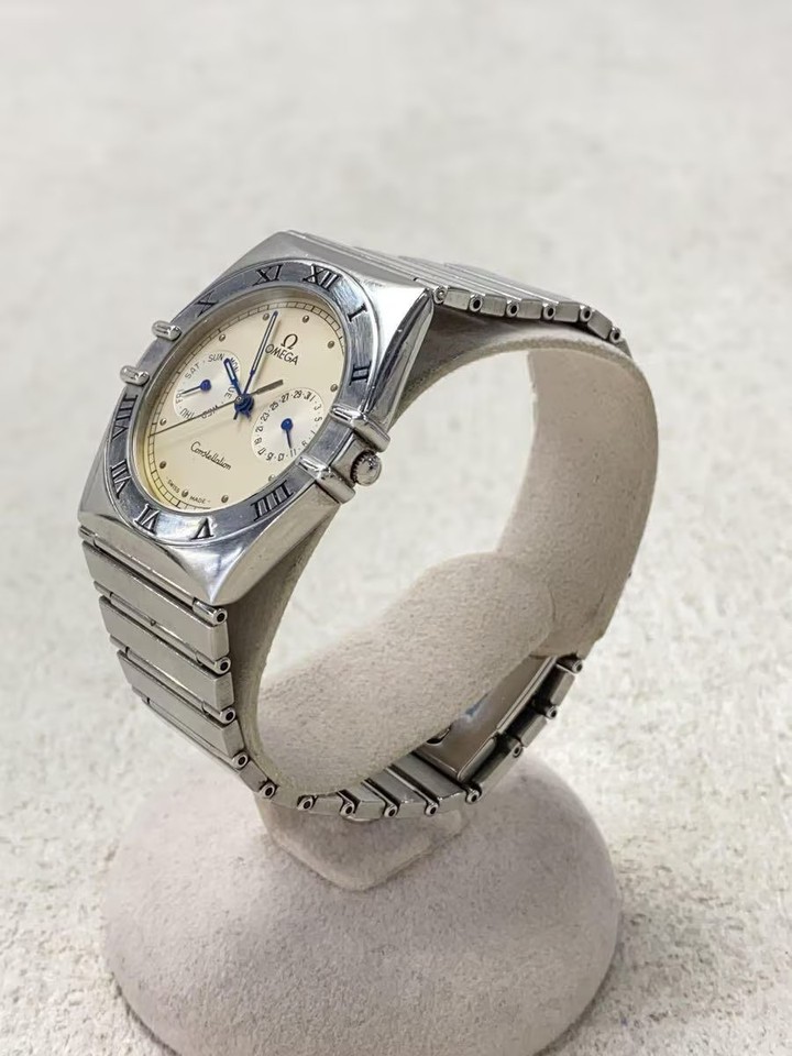 Omega Constellation Day Date Silver Quartz Mens Watch Authentic Working ...