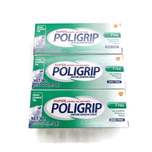 Super Poligrip Denture Adhesive Cream 3 Total New Unopened Free ...