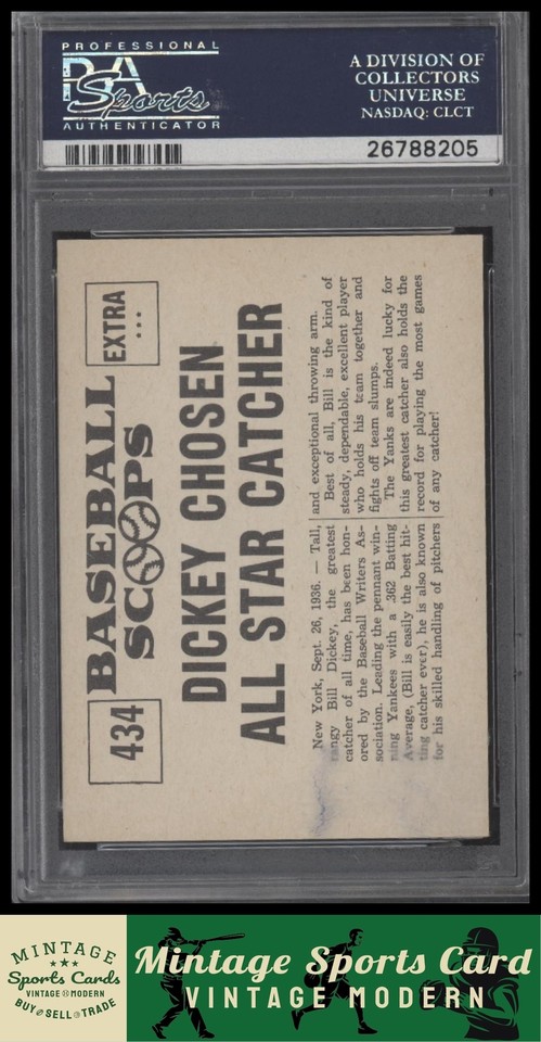 1961 Nu-Card Scoops - Dickey Chosen - #434 New York Yankees PSA 7 | eBay