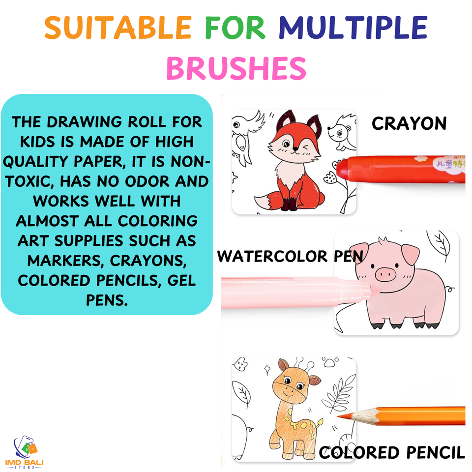 Coloring Paper Roll for Kids 118x11.8 Sticky Drawing Paper Roll Out for ...