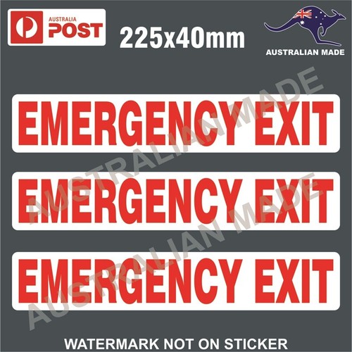 EMERGENCY EXIT STICKERS X3 | eBay