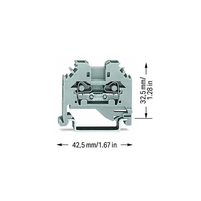 5pcs WAGO 281-101 2-Conductor Through Terminal Block 4,00 mm2 Gray New ...
