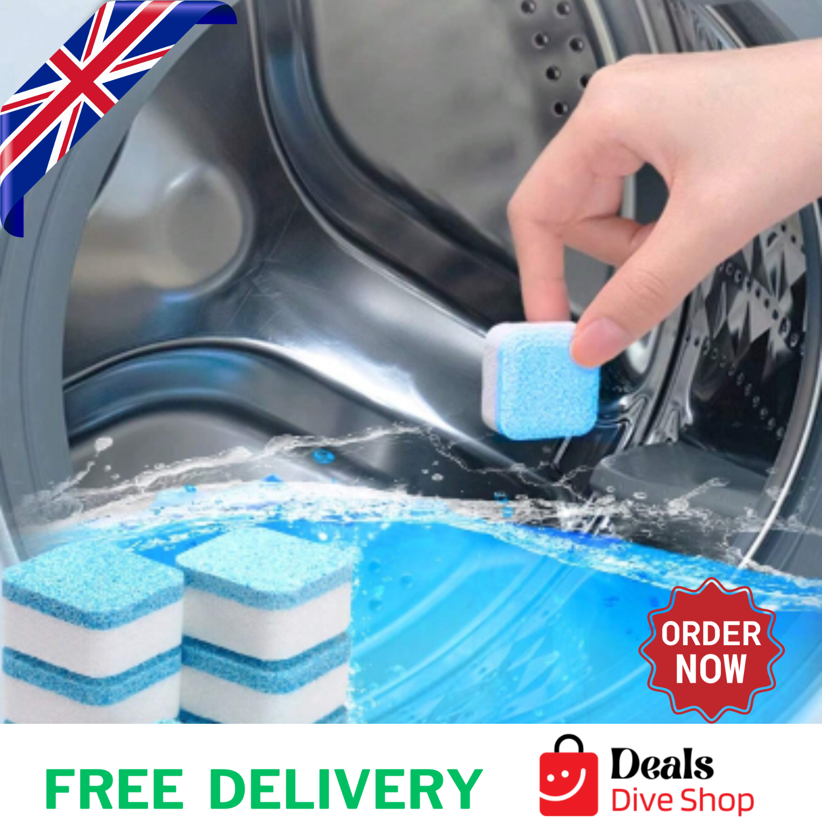 Finally Fresh Washing Machine Cleaner White Count Powder Tablets 10/20 ...