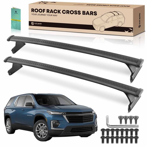 New Black Aluminum Alloy Roof Rack Rails Cross Bar for Chevy Traverse ...