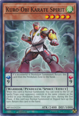 YGO-4x-Near Mint-Kuro-Obi Karate Spirit - MP18-EN224 - Common - 1st ...