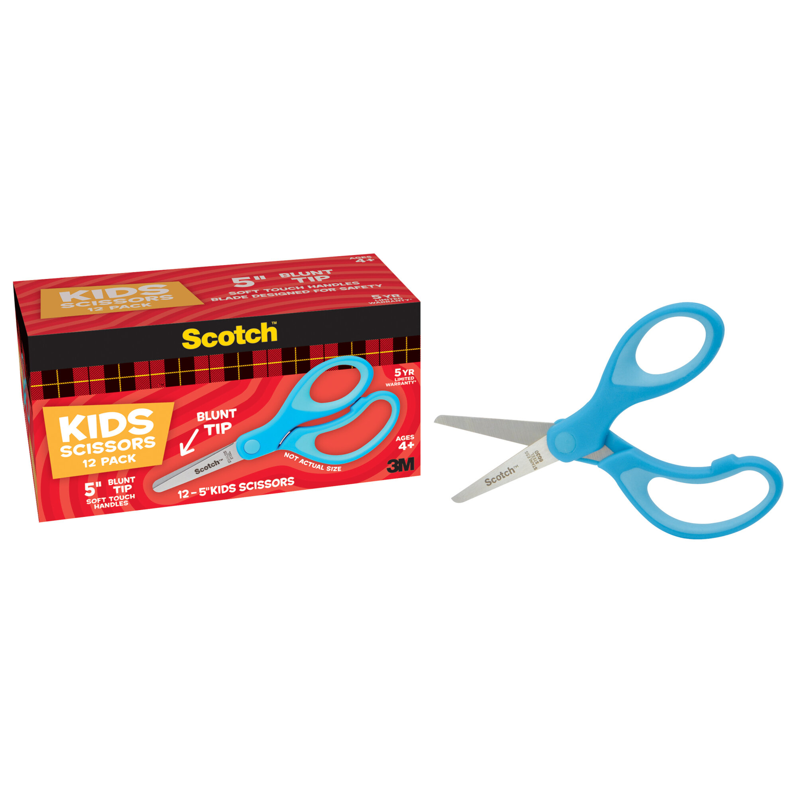 Scotch 5 in Soft Touch Blunt Kid Scissors 12 Count Pack - Purple 1442B ...