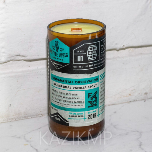 14oz Coconut Soy Wax Crackle Wick Candle Unique Handcrafted Bottle ...