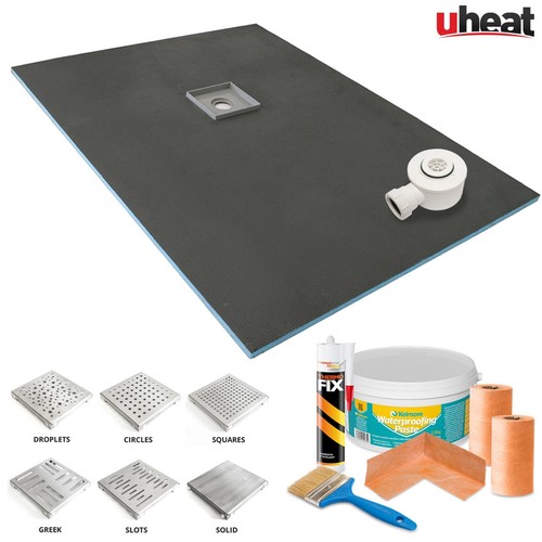 Wet Room Wetroom Shower Tray Kit with Waste - Choice of Grate - Various ...