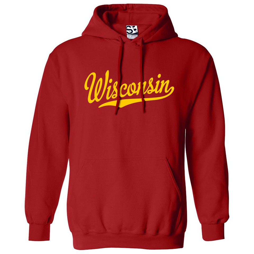 Wisconsin Script HOODIE | Hometown Baseball Sports Team Jersey Hooded ...