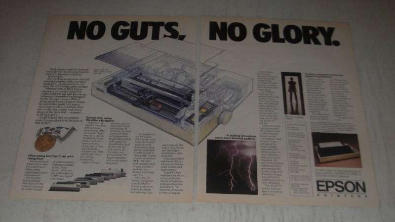 1985 Epson FX-85 Printer Ad - No Guts No Glory | eBay