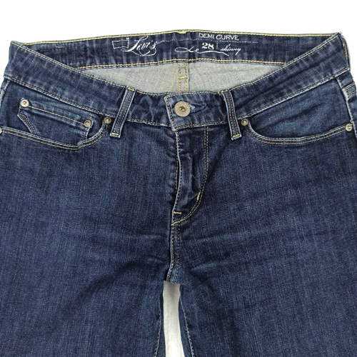 Levis Strauss Womens Skinny Jeans W28 L34 Blue Slim Low Rise Demi-Curve 28x34 | eBay