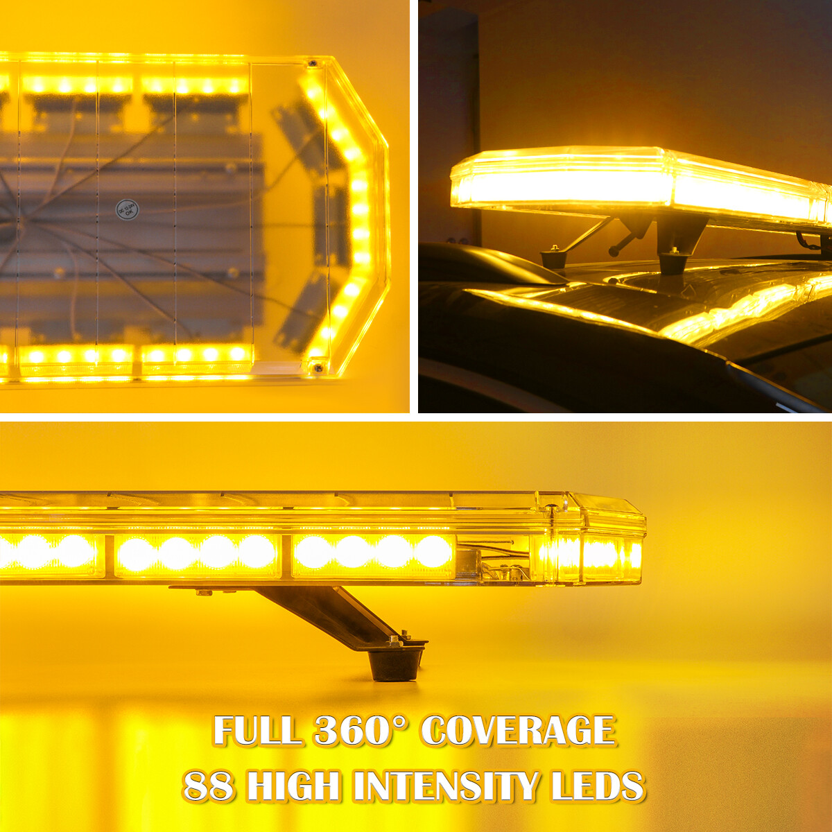 48" 88LED Emergency Strobe Warning Light Bar Response Beacon Tow Truck ...