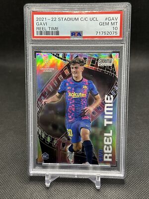 Gavi 2021-22 Topps Stadium Club Chrome Reel Time Rookie #RT-GAV PSA 10 ...
