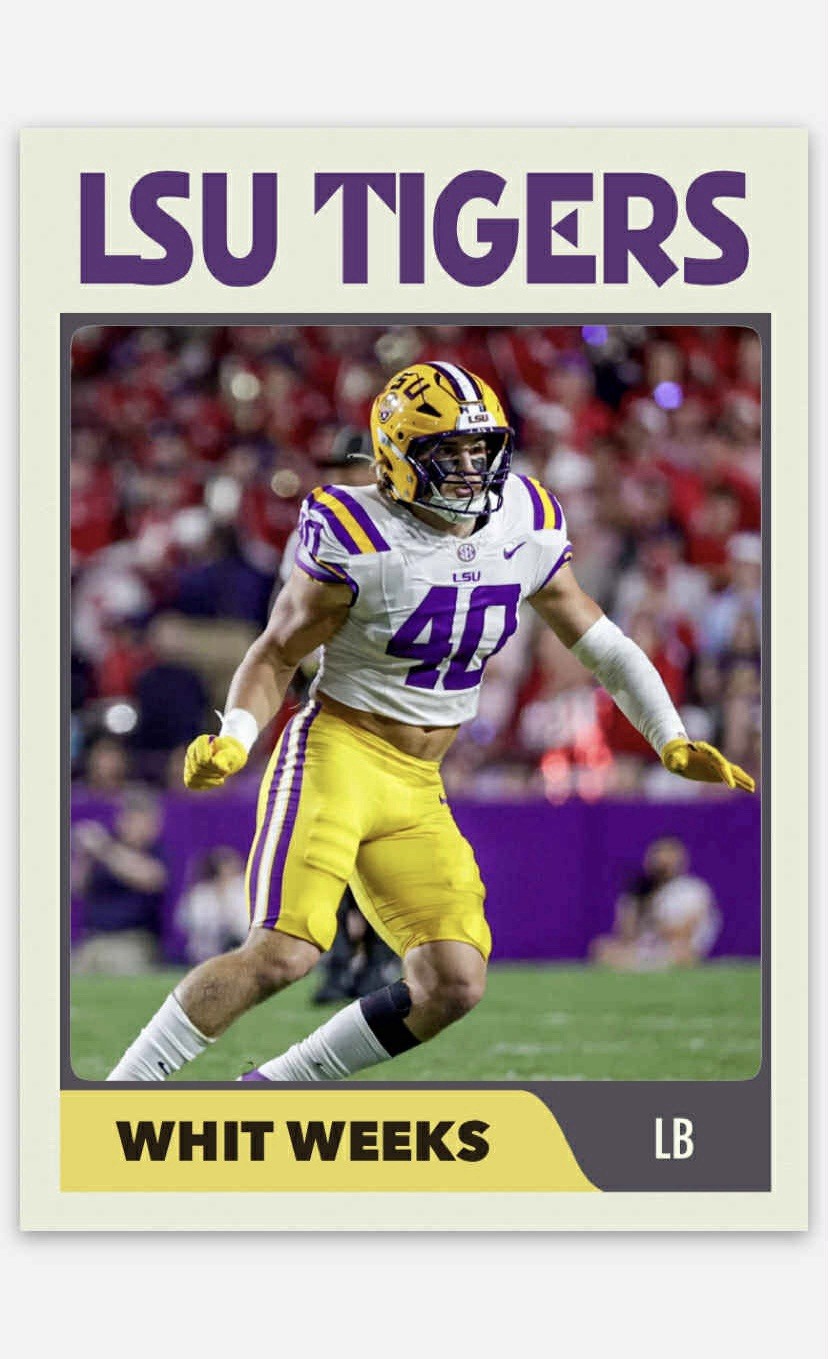 Whit Weeks Novelty Football Card! Lsu Tigers | eBay