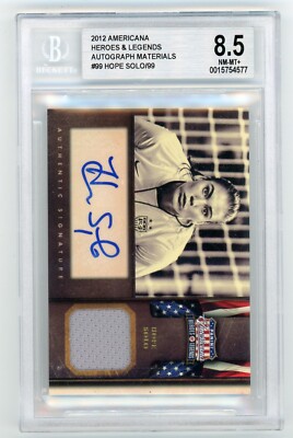 2012 PANINI AMERICANA HOPE SOLO JERSEY SIGNATURE AUTO BGS 8.5 USA ...