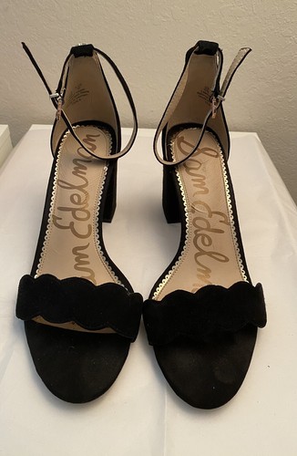 Sam Edelman Women's Odila Heeled Sandal, Black Suede, 10M US | eBay