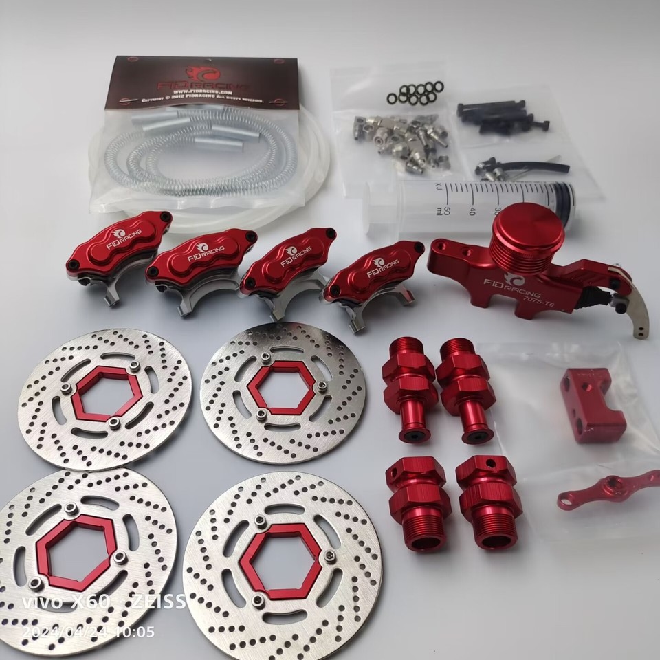 FID Racing 4 Wheel Hydraulic Disc Brake System for HPI KM Rovan baja 5B ...