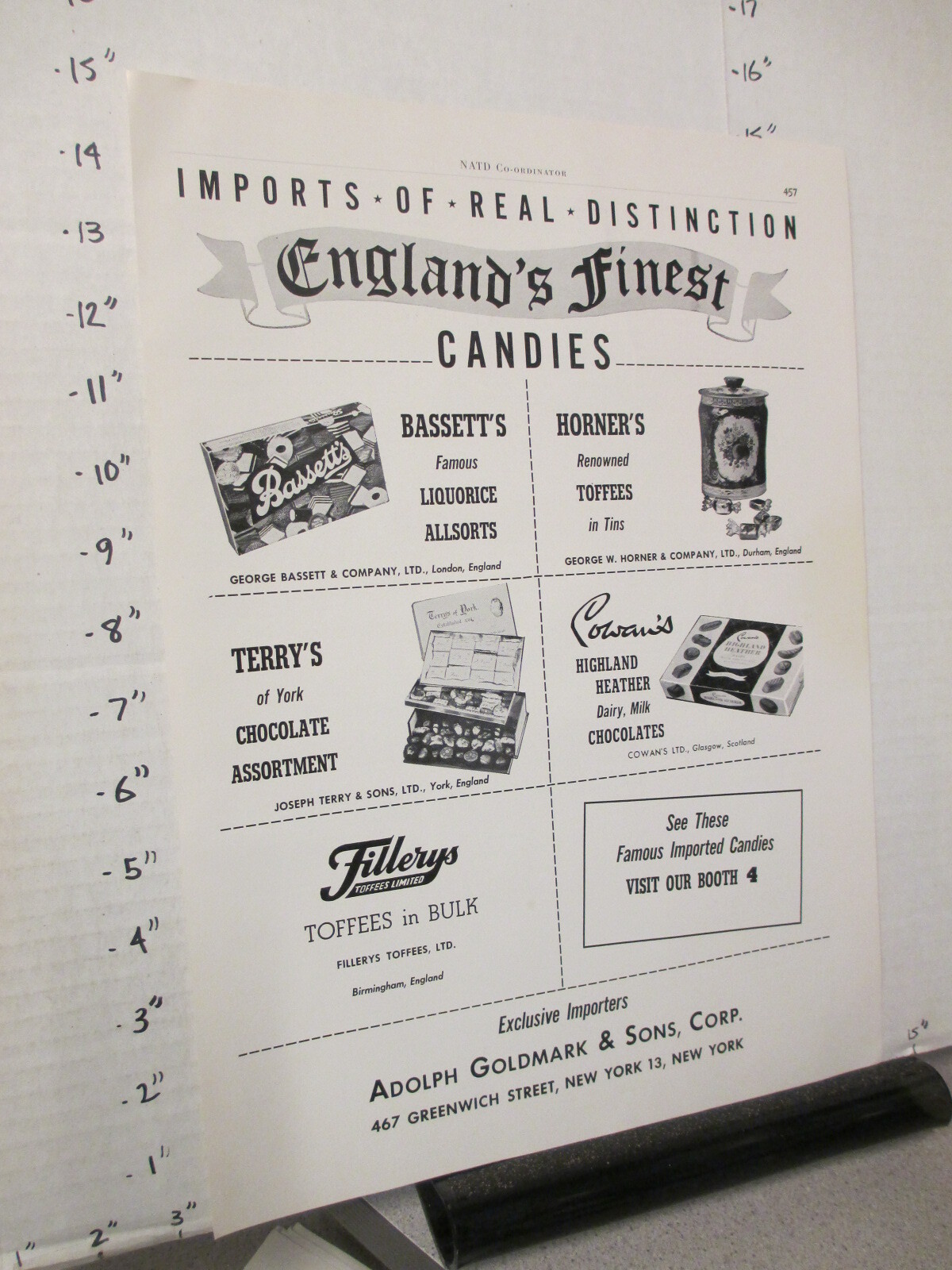 trade magazine ad 1958 Goldmark candy Bassett's Horner toffee Terry ...