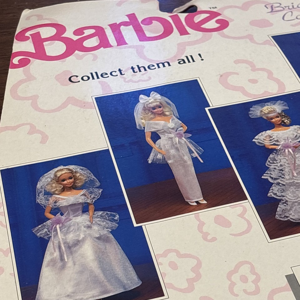 Rare Vintage Mattel Barbie Bridal Collection Wedding Dress Shoes & Veil ...