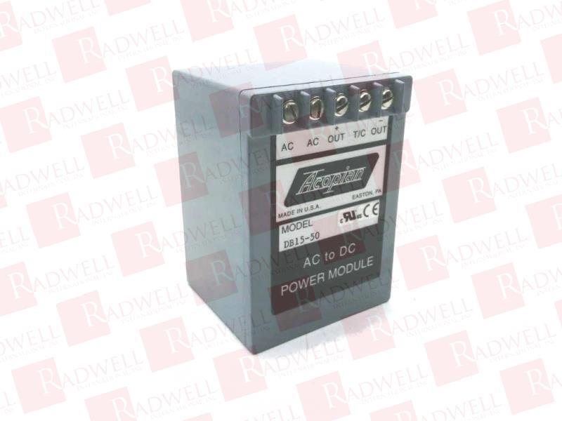 Acopian Db15-50 AC to DC Power Module Input 120vac Output 15vdc 0.5a ...