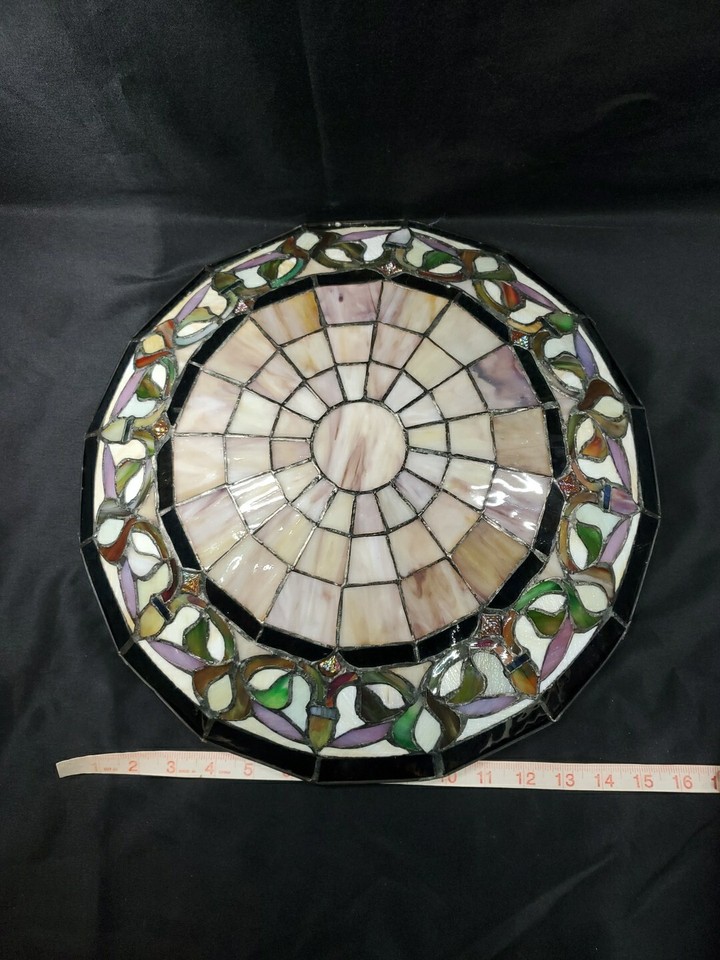 Tiffany Style Reproduction Slag Stained Glass Lamp Pinch Shade 16 ...