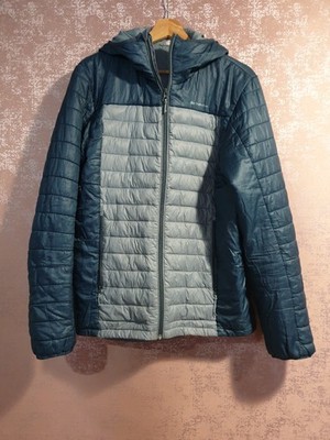 Quechua size Large teal / aqua blue padded jacket hooded puffer coat ...