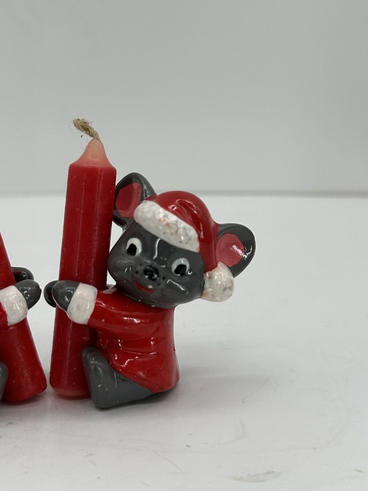 Vintage Ceramic Mouse Pair Candle Hugger Set -Candles Included ~ 2.5 ...