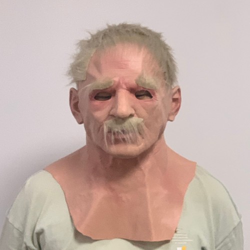 Real Head Mask Old Man Exquisite Realistic Latex headgear bald ...