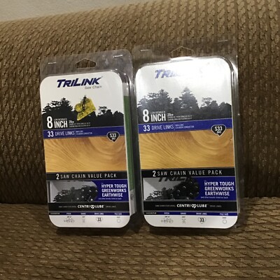 2 2 Pack [4] TRILINK 8" Low Kickback Saw Chain 14333X2TLW S33 .043 Free ...