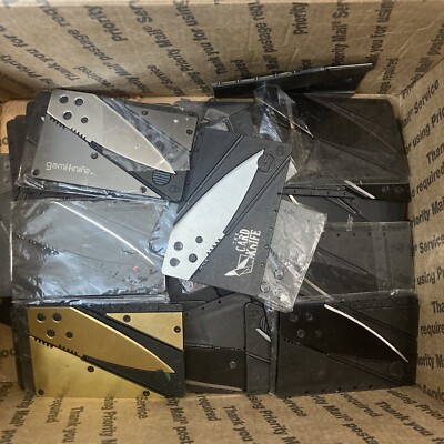 59 USED TSA Confiscated Wallet Defense Cards/EDC Knives/Credit Card ...