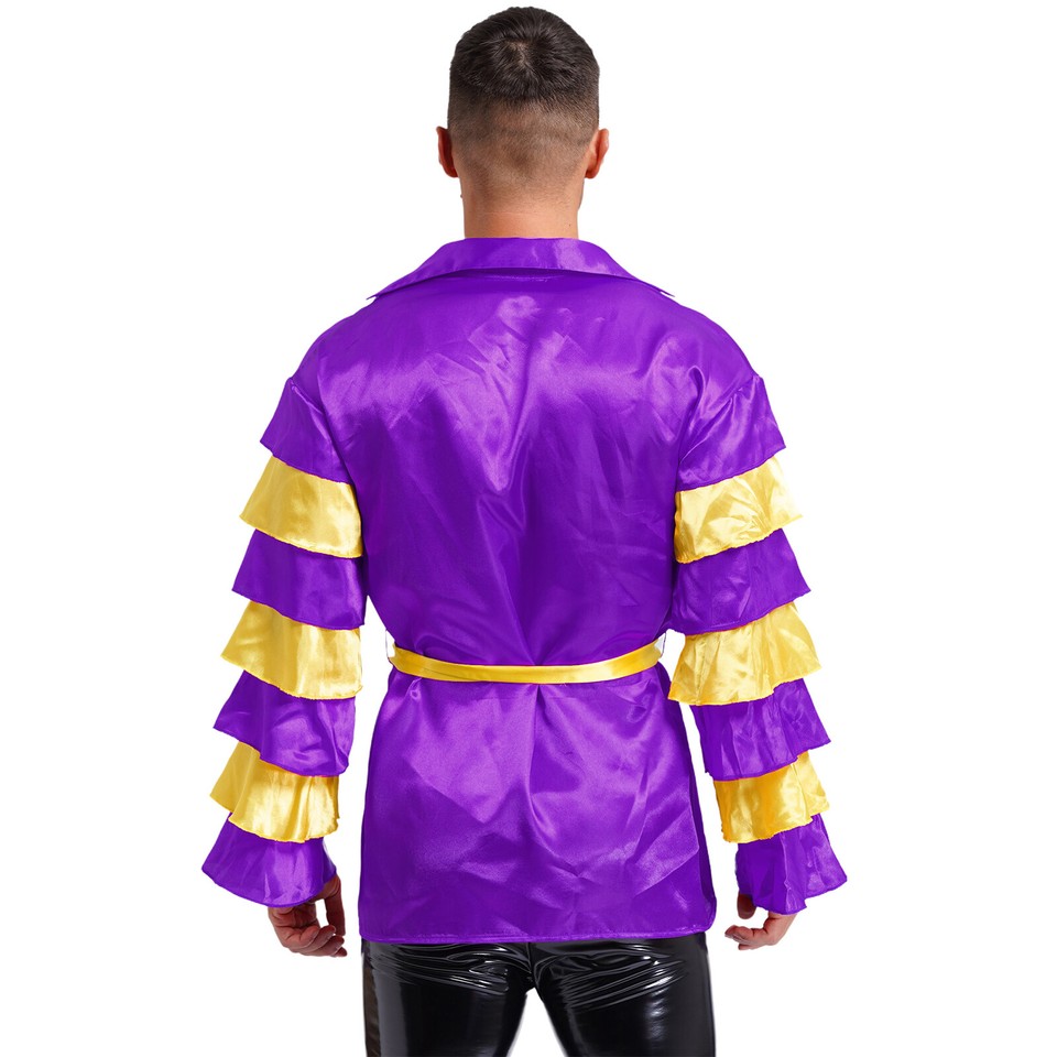 Mens Shirt Stage Performance Dance Costume Fancy Dress Top Samba Blouse ...