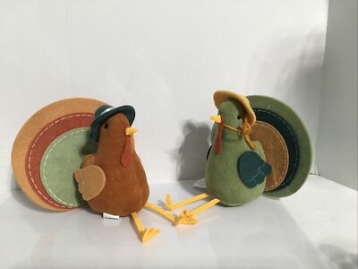 New Target Bullseye Felt Turkeys Set Of 2 Fall 2022 Thanksgiving | eBay