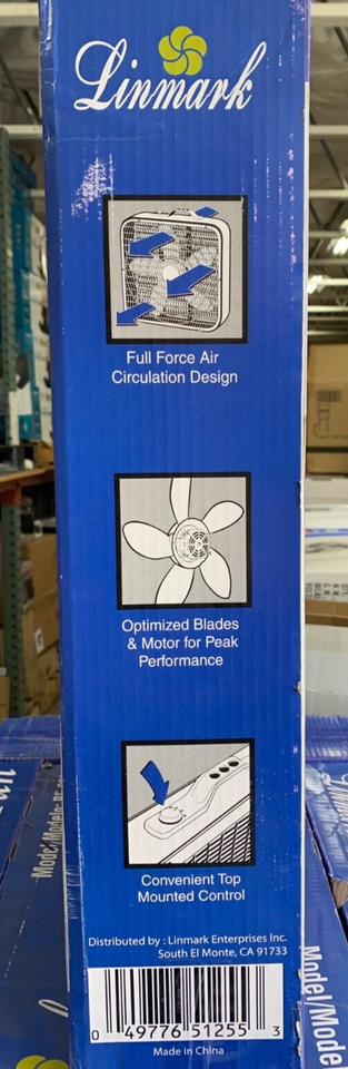 Linmark BF-2099: High Performance 20" Box Fan, 3 Speeds - White | eBay