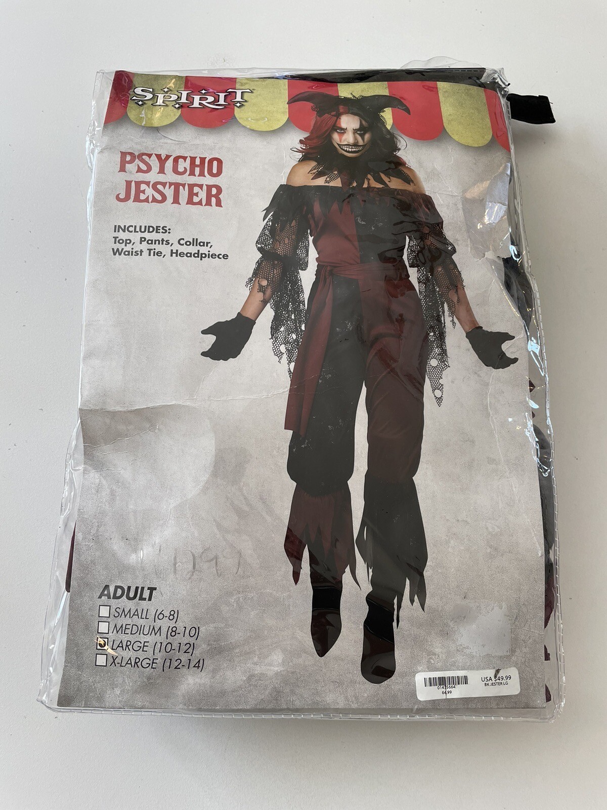 Spirit Halloween Psycho Jester Costume Adult Size Lar… - Gem