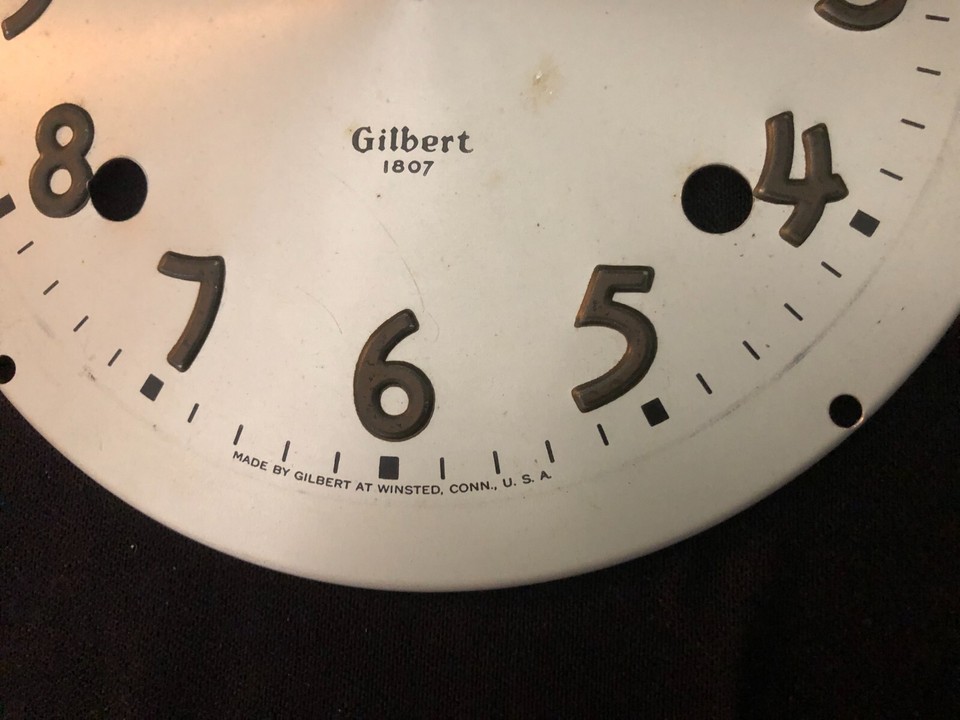 Nice Antique 8-Day Gilbert Mantel Clock Brass Bezel-Silvered Dial ...