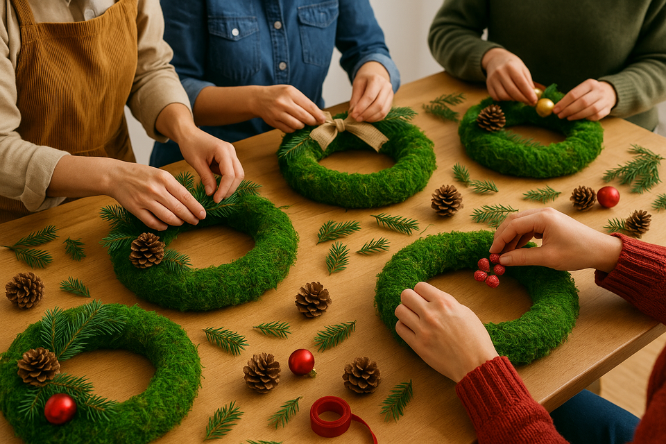 5 x Padded Moss Wreath Rings Natural Green Base for DIY Craft ...