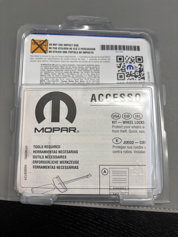 DODGE RAM DURANGO JEEP Grand Cherokee 14-22 Wheel Lock Set OEM MOPAR ...