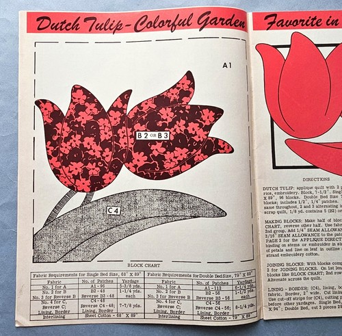 (6) Vintage Quilt Pattern Booklets Pieced Blocks Applique Blocks ...