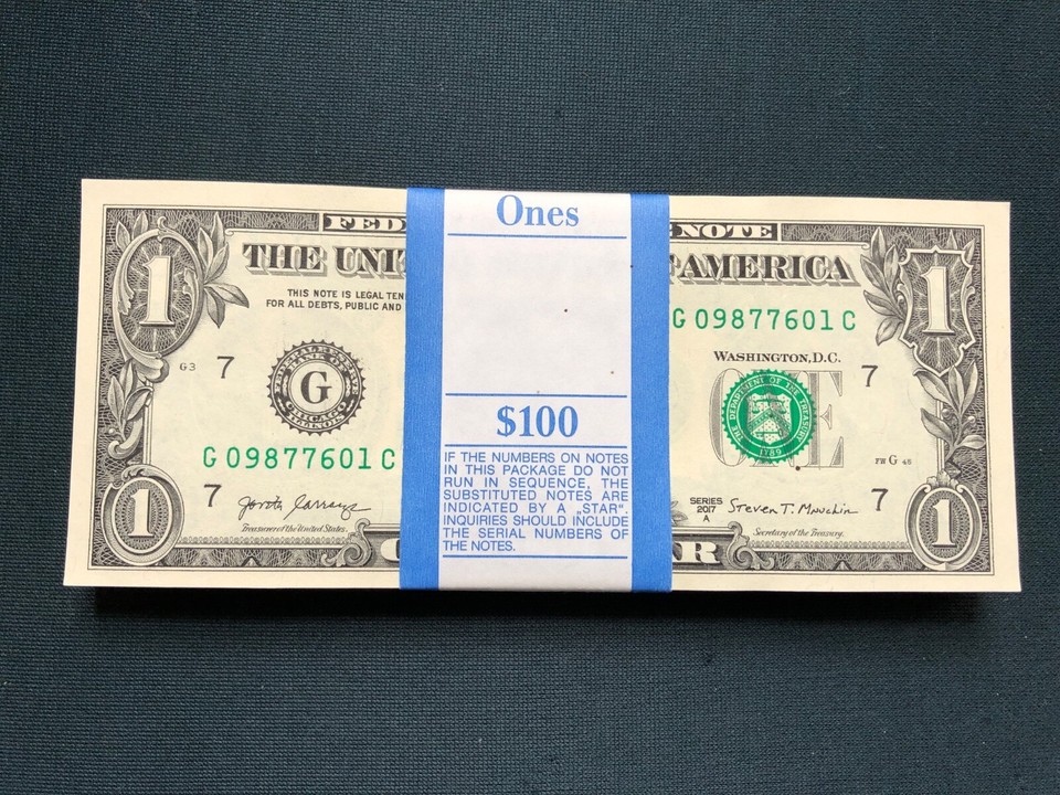 5 DIGIT DESCENDING LADDER NOTES - $1 (ONE DOLLAR) "UNCIRCULATED" - "YOU ...