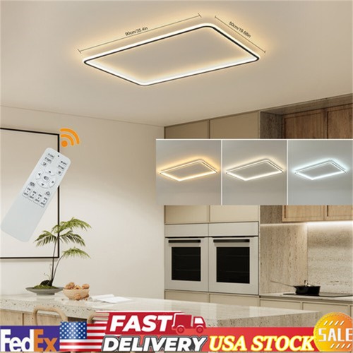 Modern Flush Mount LED Ceiling Light Living Room Dimmable Chandelier ...