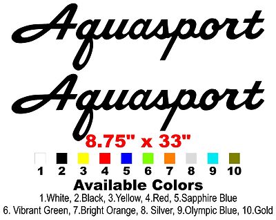 Classic Aquasport Boat Decals 8.75"x33" | eBay